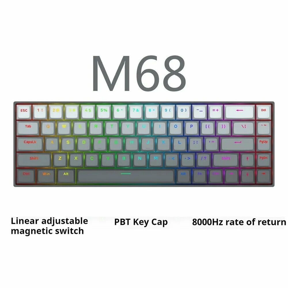 REDRAGON M61 SE/M68 Игровая Клавиатура С Магнитным Переключателем Ссылка USB PBT Keycaps RGB 8K RT Hall Switches NKRO PC Custom