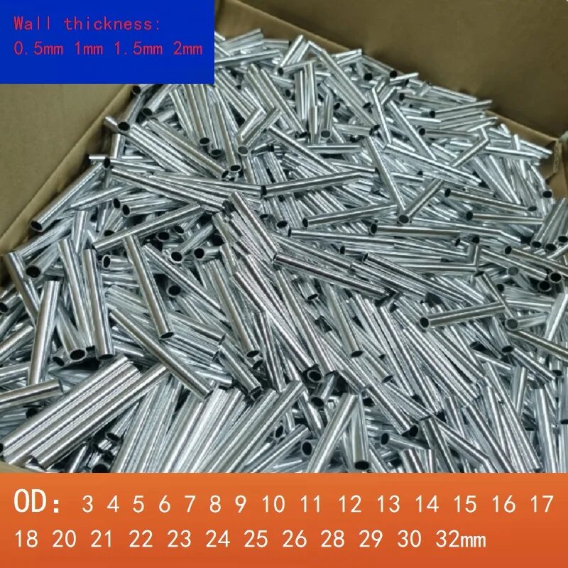 Алюминиевая трубка 6061, толщина стенки 0,5-2 мм, диаметр 3-32 мм 21x1mm, Length 500mm 1pc