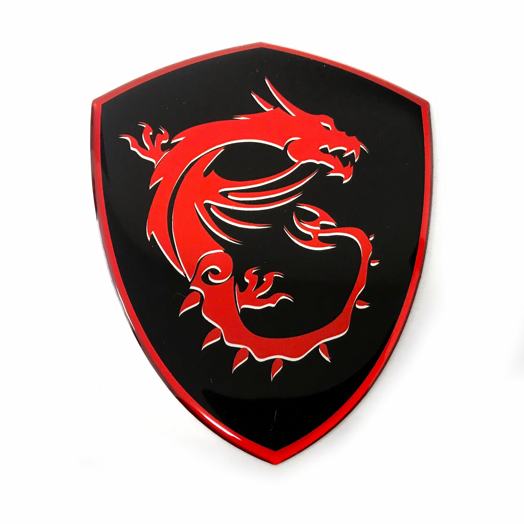 Наклейка для MSI, 3D наклейка, металлизированная пленка покрыта полиуретановой смолой, размер 50x40 mm.