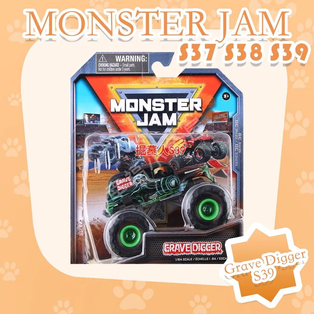 Машинка Spin Master Monster Jam Монстр Трак Мультяшный Aвтомобиль, 2024 новая модель S37 S38 S39, подарок