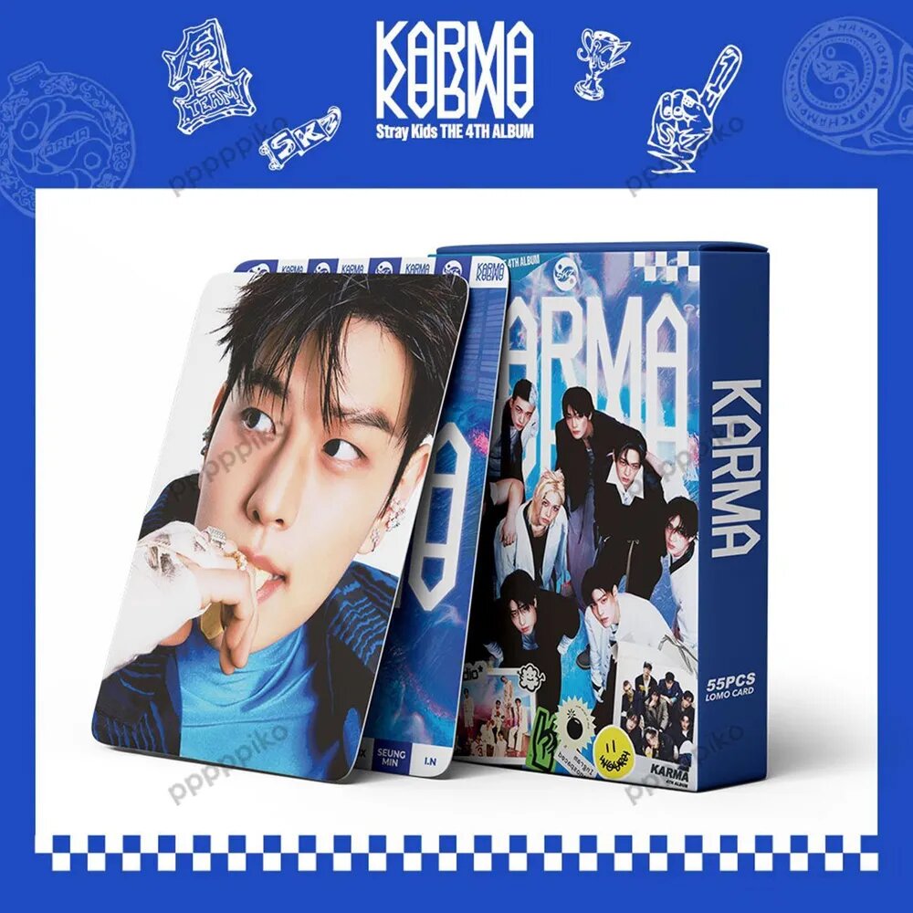 Карточки VOIROB STRAY KIDS LOMO 55 шт. KARMA 4TH Studio Album K-POP HOP Мини-фотокарточки STRAY KIDS 2025 для коллекционеров SKZOO SKZ Poster