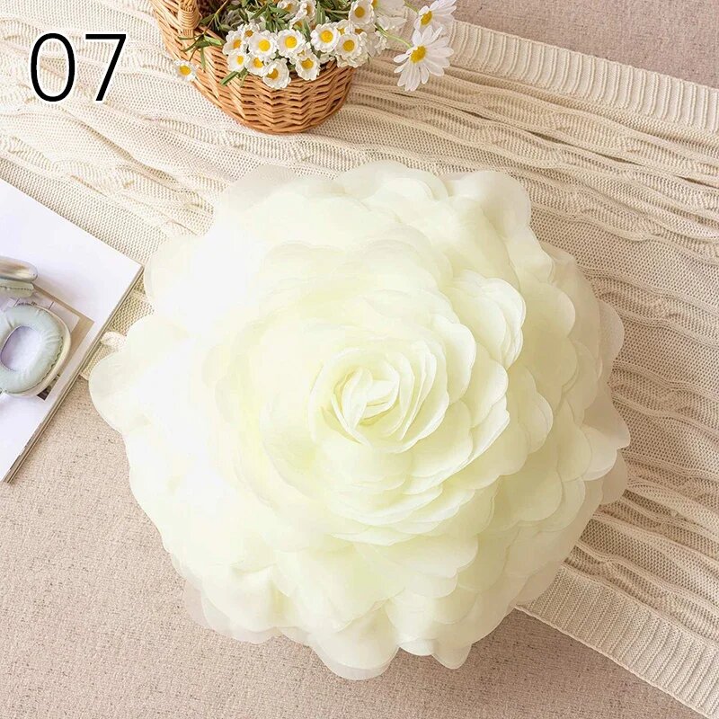 Декоративная подушка с цветком, 55x55 см, Белый, Цвет: 7
