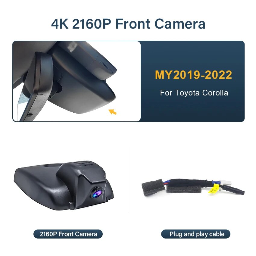 Автомобильный видеорегистратор для Toyota Corolla Altis E210, 4K Front Cam 19-22, With 64G TF Card