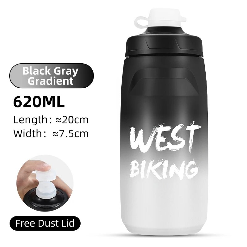 Бутылка для воды West Biking 620 мл, черный градиент