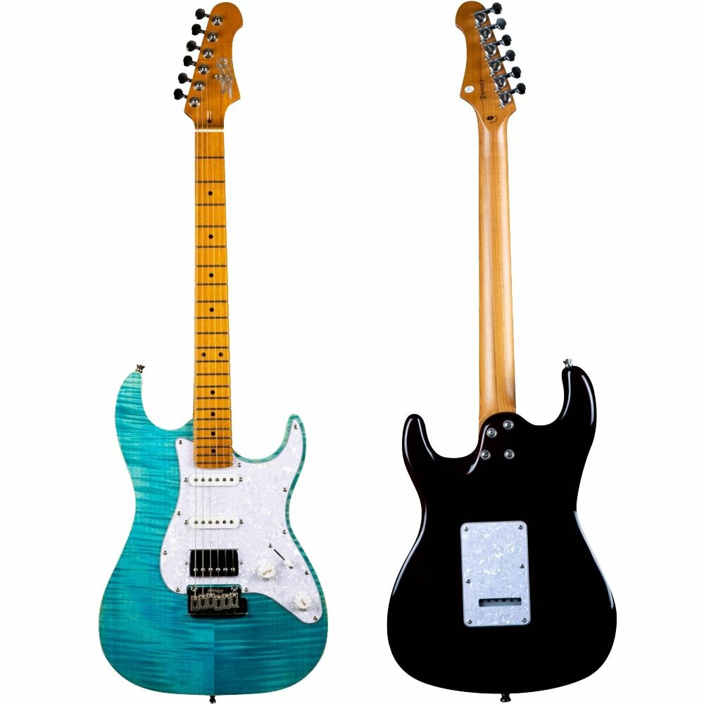Электрогитара JET JS-450 OBL, Stratocaster, корпус тополь запеченный с топом из волнистого клена, 22 лада, HSS, tremolo — фото 1