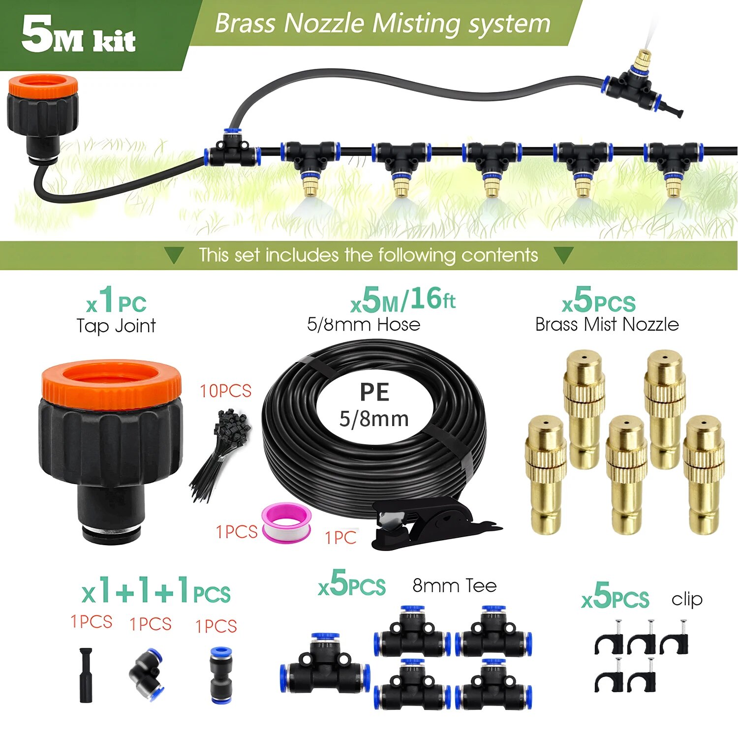 Система капельного полива 5M kit, черный