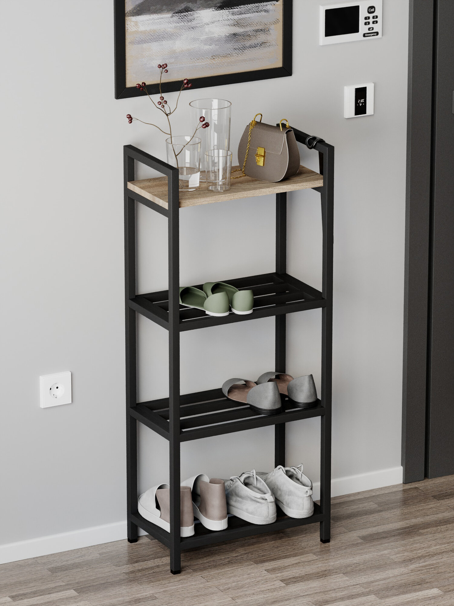 IamLoft Обувница, Металл, 44х25х101 см