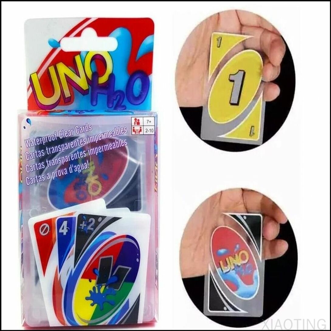 Настольная игра UNO H2O - отличное развлечение для всей семьи и забавный подарок на Рождество! Уникальные Uno карты для игр и веселья