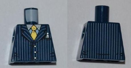 Torso Suit Pinstripe Jacket and Gold Tie Pattern, 973pb0899 Dark Blue U