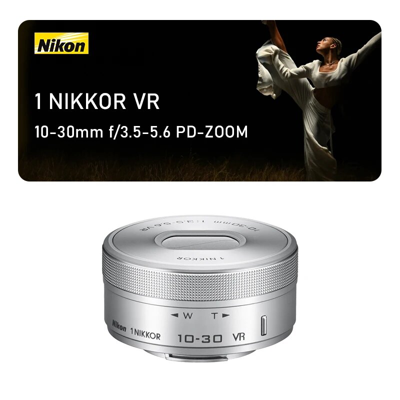 Объектив Nikon 1 NIKKOR VR 10-30mm f/3.5-5.6 PD-ZOOM Серебряный, Silver