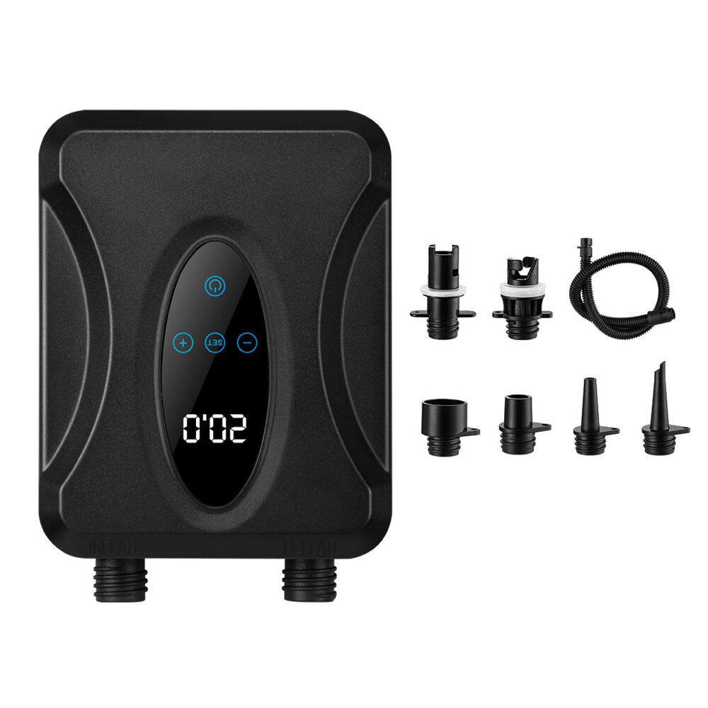 Портативный насос для SUP досок 20PSI высокого давления электрический воздушный компрессор насос для накачки и сдувания с 6 насадками для надувных лодок бассейнов серфбордов и стоячих досок для гребли