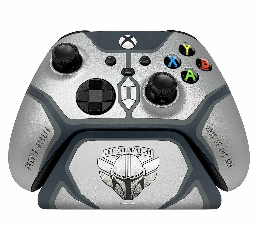 Xbox Геймпад Игровой геймпад Razer Limited Edition Mandalorian Wireless Controller (Xbox One/Series X/S/PC), Bluetooth, Проводной, серый