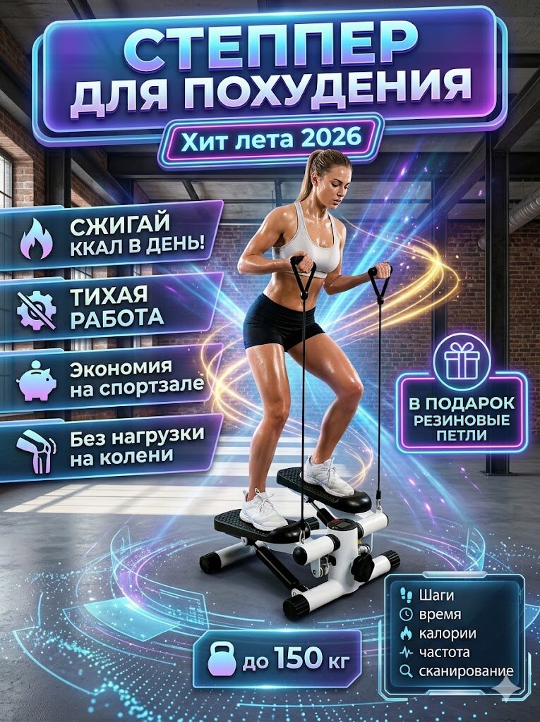 Степпер тренажер для дома 150кг тренажер для похудения для ходьбы