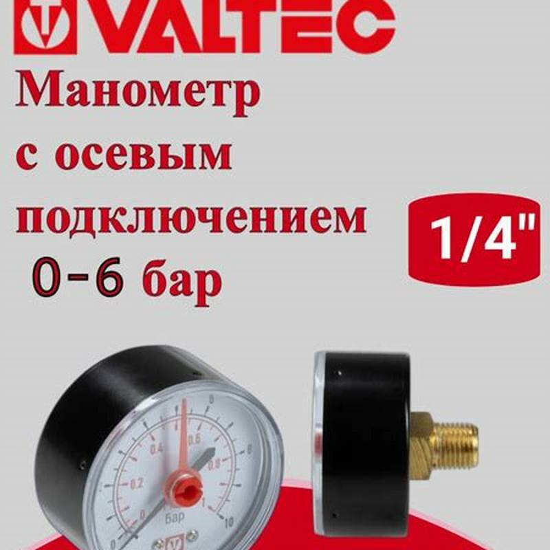 Манометр-индикатор с осевым подключением, 0–6 бар, 1/4"