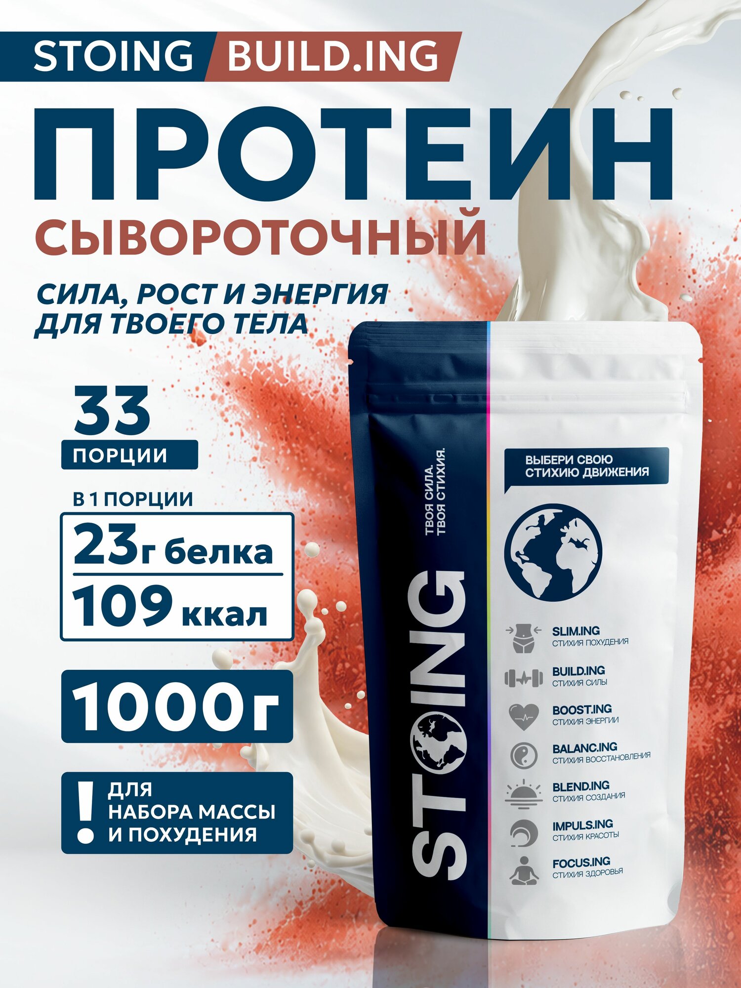 Сппдп Протеин сывороточный Whey Protein ВЭЙ Без Вкуса стоинг 1кг