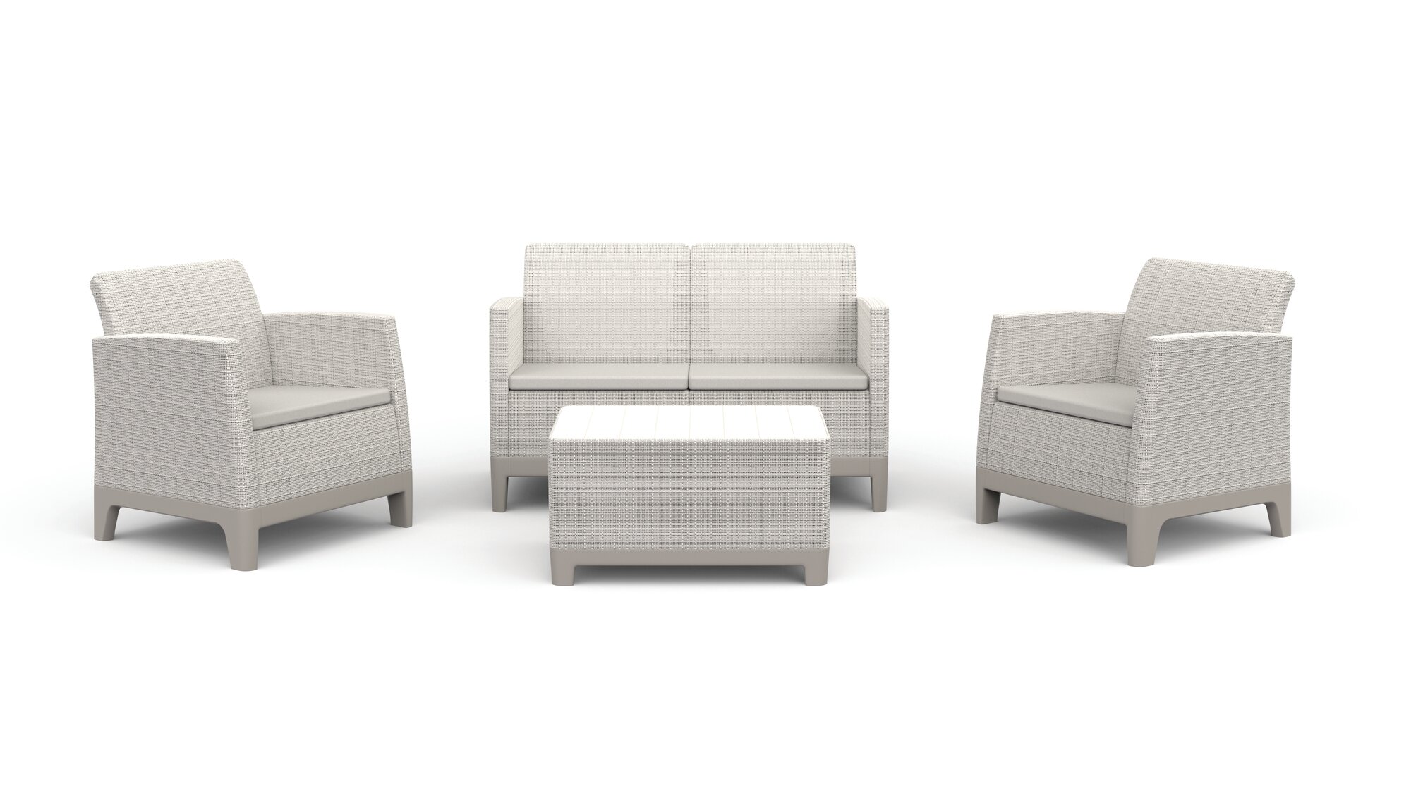 Комплект садовой мебели Keter Skandi Linea 2 Seater Set бежевый, закрытый подлокотник
