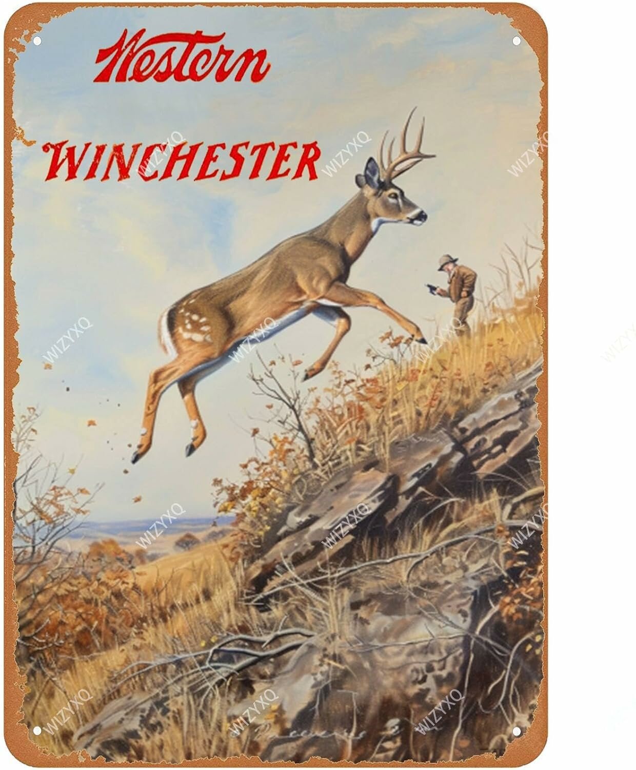 Винтажные вывески Western Winchester Deer Ретро металлическая жестяная вывеска 20x30 см