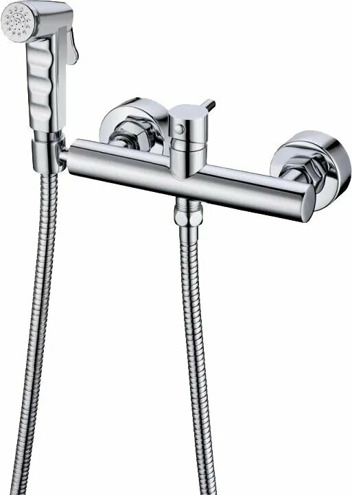 Гигиенический душ Bravat D9140CP-RUS со смесителем, хром, глянцевый, латунь, рычажный, смеситель для биде