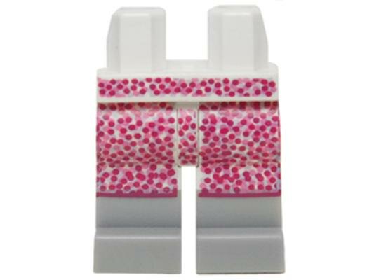 Деталь Lego 970c00pb0475 Hips and Legs with Skirt with Pink Dots and Light Bluish Gray Boots Pattern