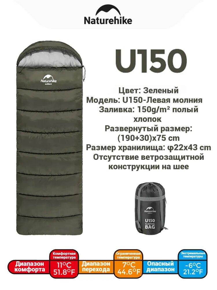 Naturehike Спальный мешок, 220 см