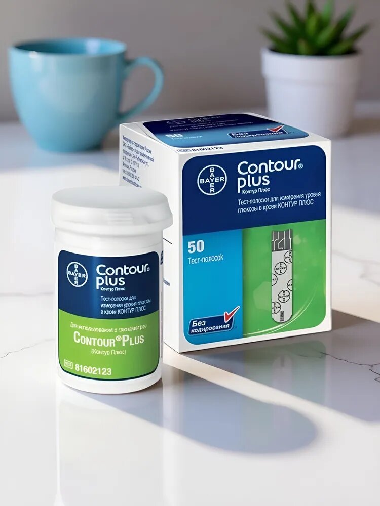 Тест-полоски для глюкометра Контур плюс (Contour Plus) 50 шт