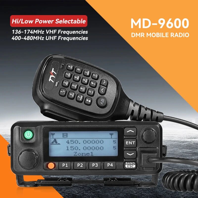 TYT MD-9600 PLUS GPS AES256 Двухполосный MD9600 MD 9600 PLUS DMR Автомобильный мобильный радиотранссивер Любительское радио Цифровой рация