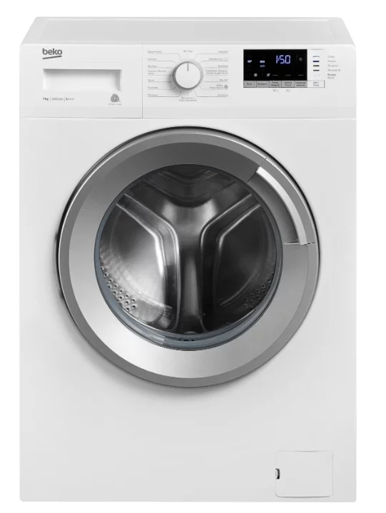 Стиральная машина фронтальная BEKO WHE 7512 XSW белый/серебро (7 кг, дисплей)
