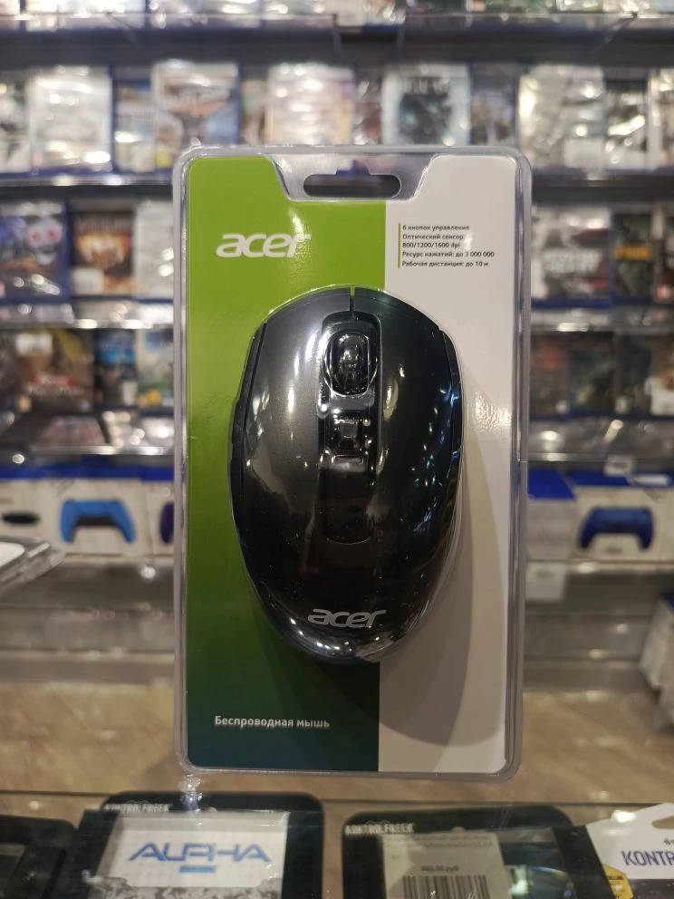 Беспроводная мышь ACER OMR060 черный оптическая (1600dpi) беспроводная USB (6but) (ZL. MCEEE.00C) (1/40)(SPC)