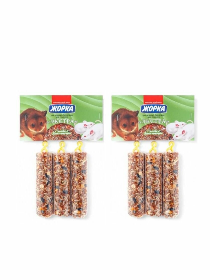 Жорка Лакомство для хомяков Экстра, медовые батончики, 3 шт. в уп,150 гр, 2 уп.