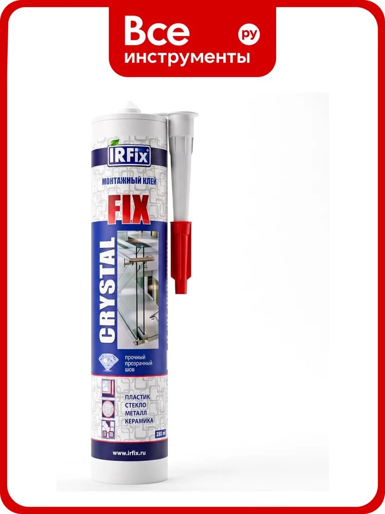 Клей монтажный каучуковый IRFIX Crystal Fix 280 мл бесцветный Арт. 20008