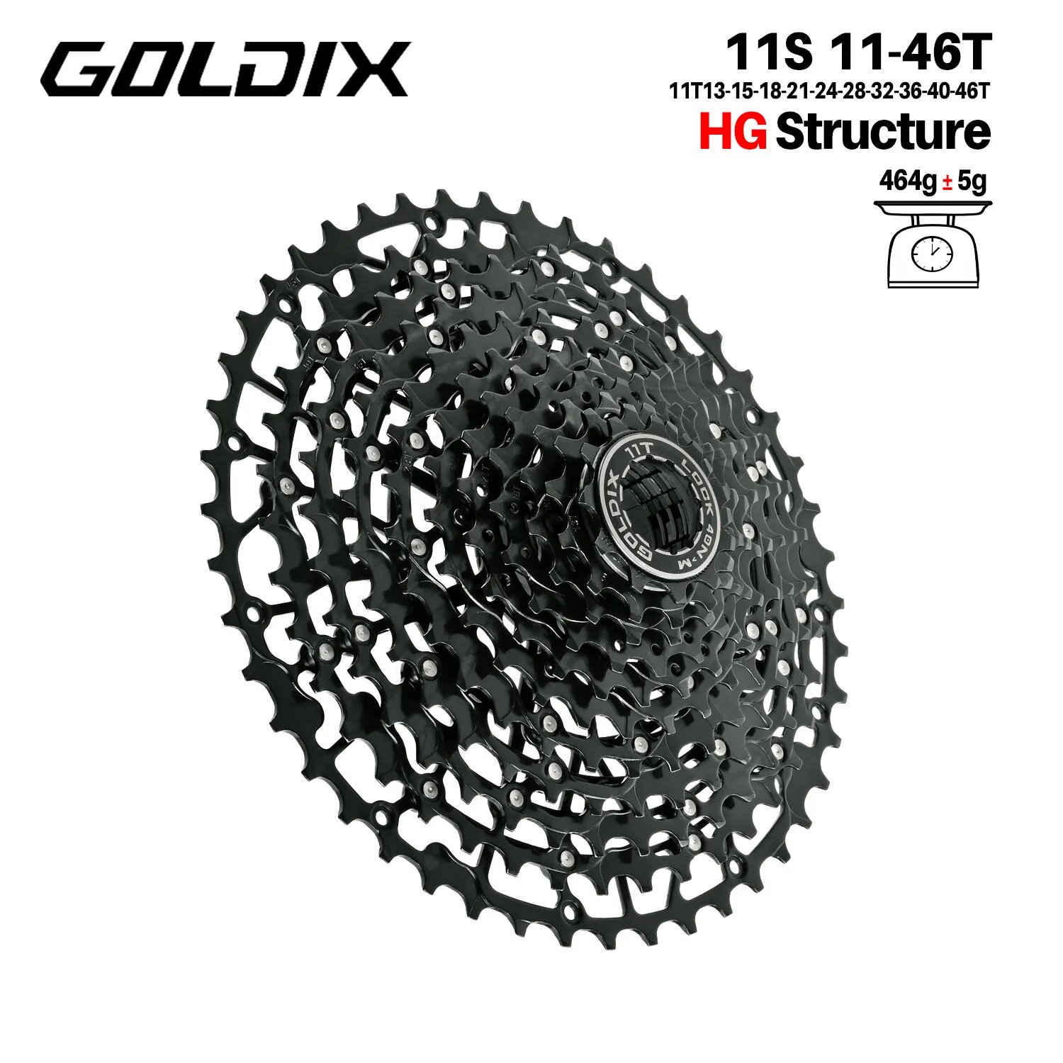 GOLDIX кассета 11-скоростная алюминиевая для горных велосипедов 11S 46T
