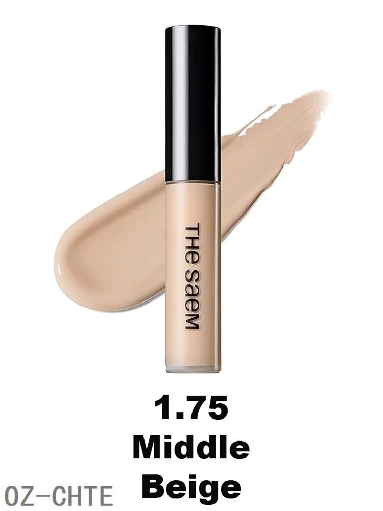 The Saem Консилер для маскировки недостатков кожи 6,5 г Cover Perfection Tip Concealer SPF28 РА, оттенок 1.75 Middle Beige
