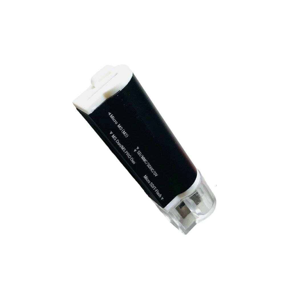 Картридер USB 2.0 для MicroSD, MS, M2, Черный