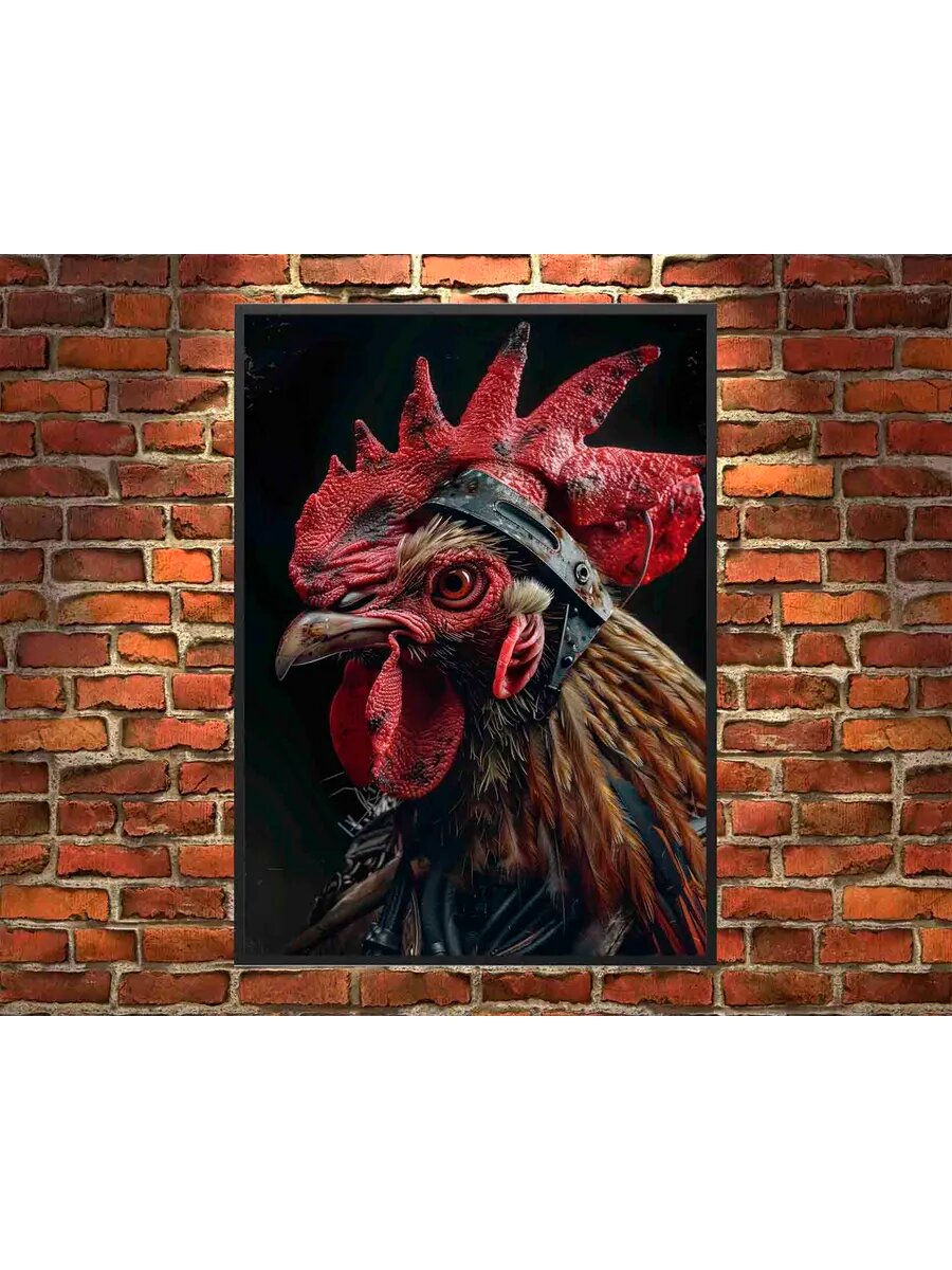 Петух-птица-строитель 4, Плакат 30x42см