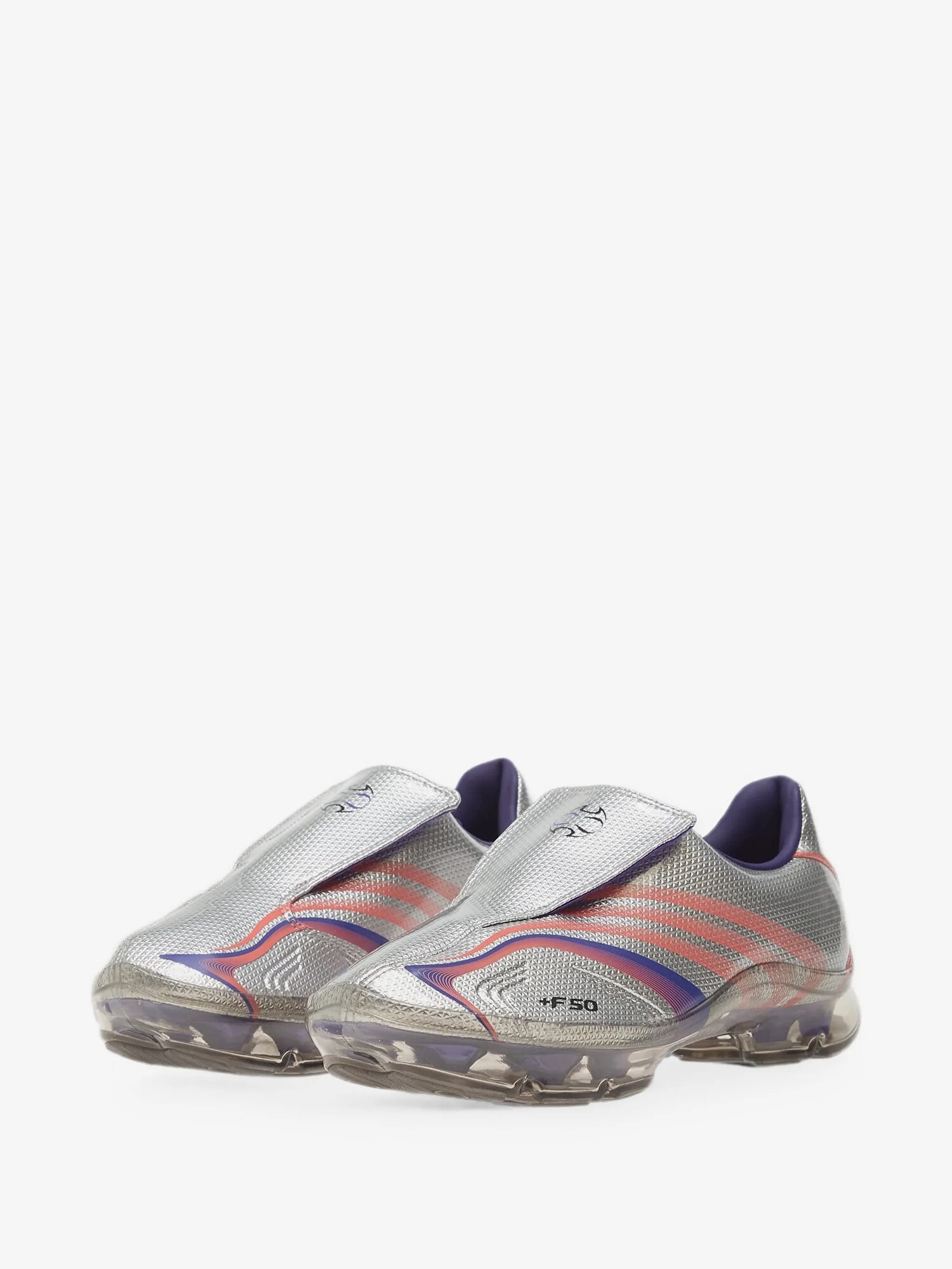 Слипоны adidas F50, размер 5 US, серебристый/красный — фото 1