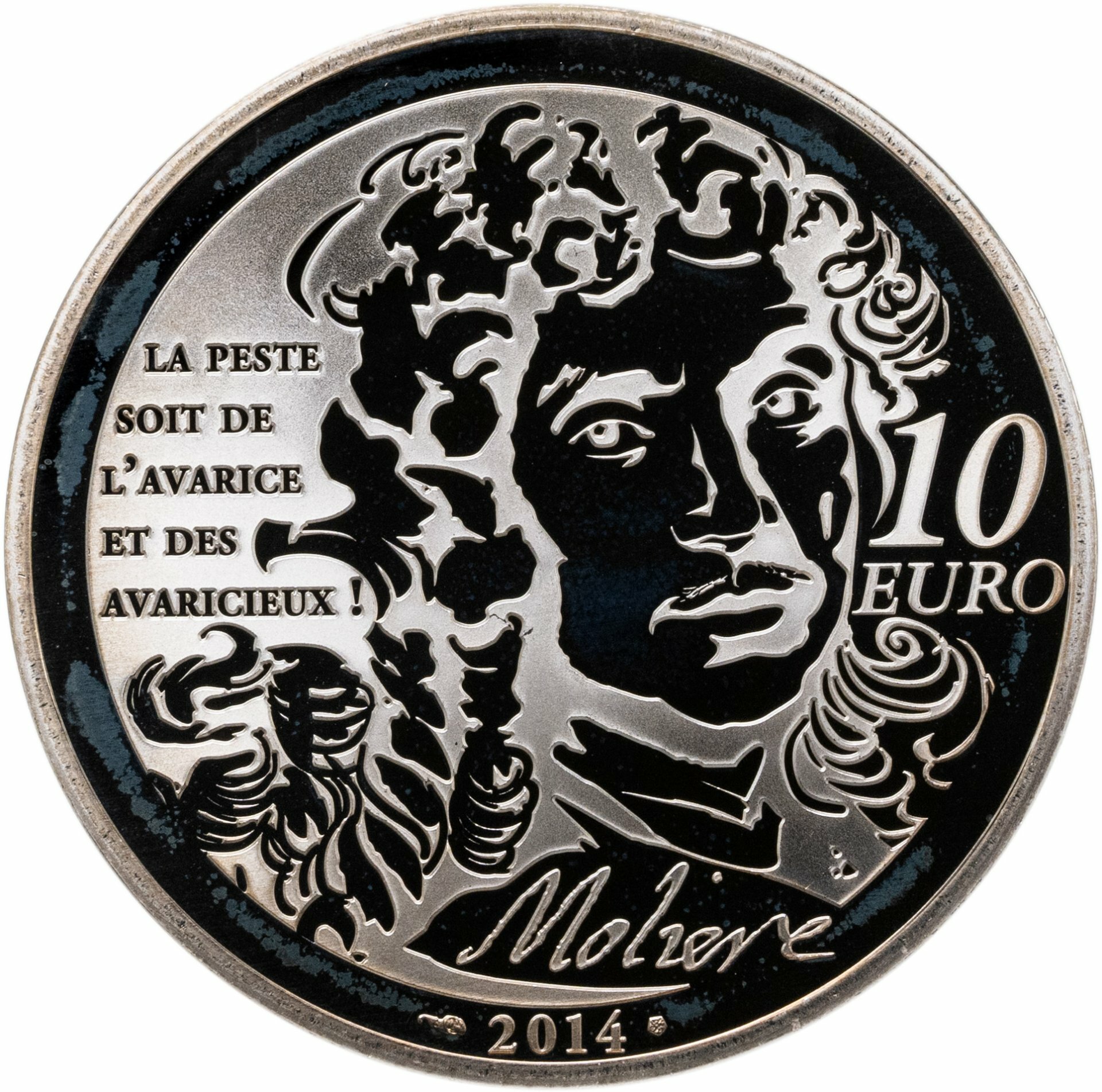 Франция 10 euro евро 2014 "Харпагон", Серебро 900, в сохранности Proof