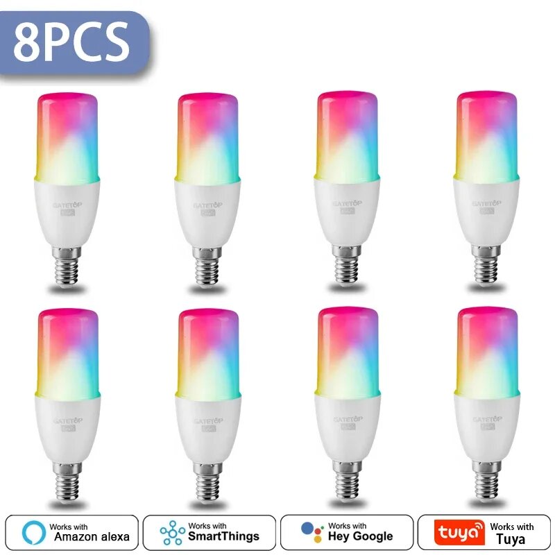 Gatetop RGB умная LED лампа 6 Вт 8PCS