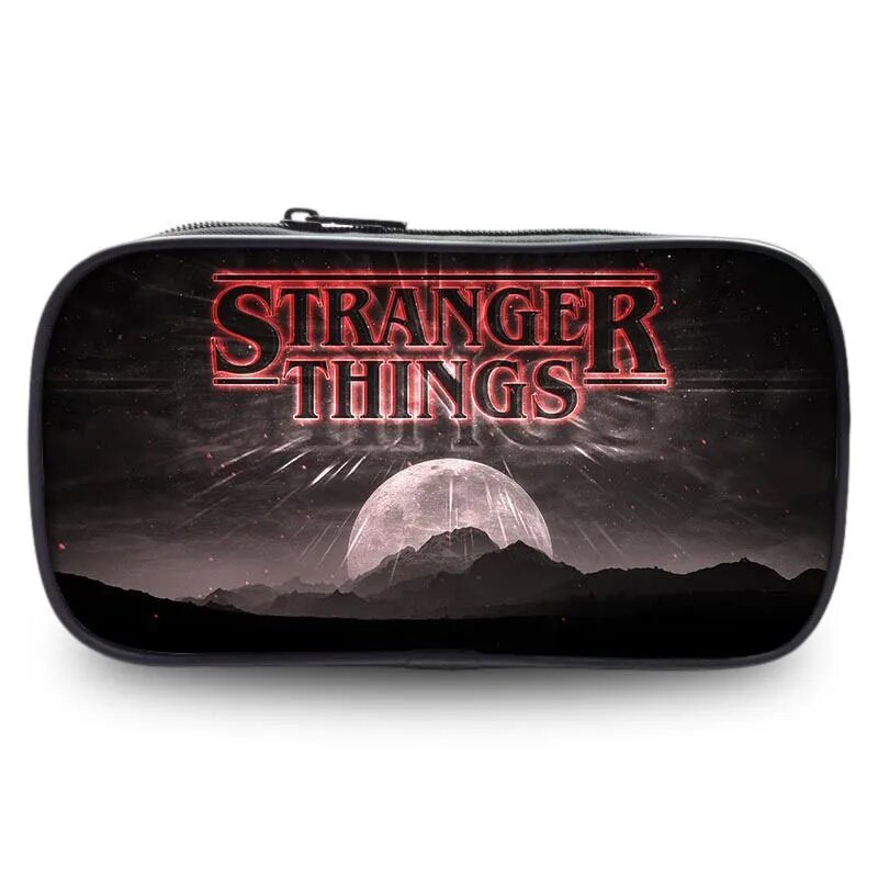 Пенал школьный <Очень странные дела> (Stranger Things) с принтом, жесткий, на молнии, для канцелярии, тематический, для детей и подростков