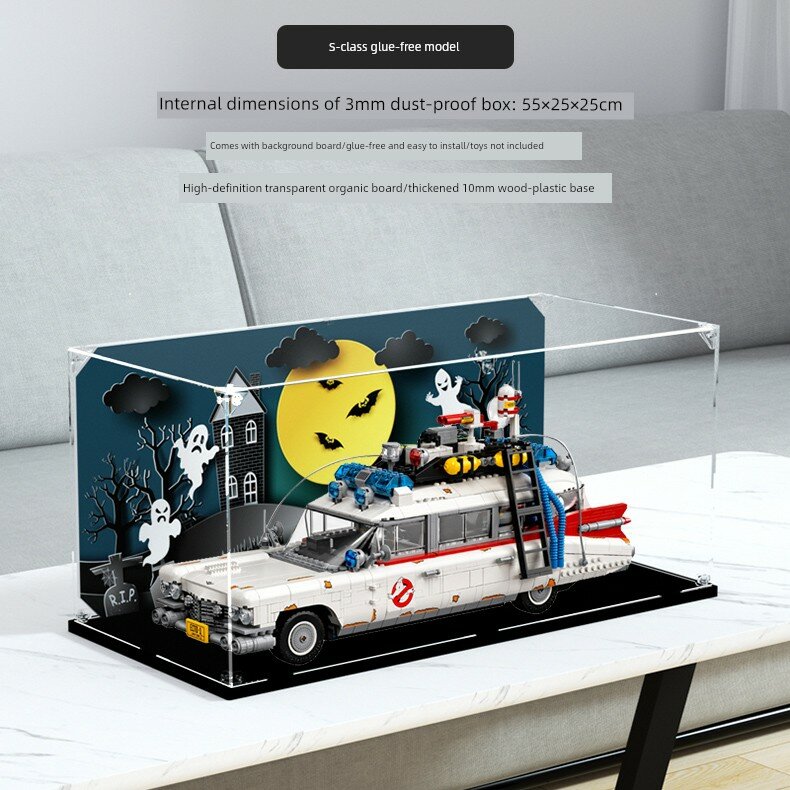 Полностью прозрачный акриловый дисплей-кейс для модели LEGO 10274 Ghostbusters Ecto-1, совместимый с моделью