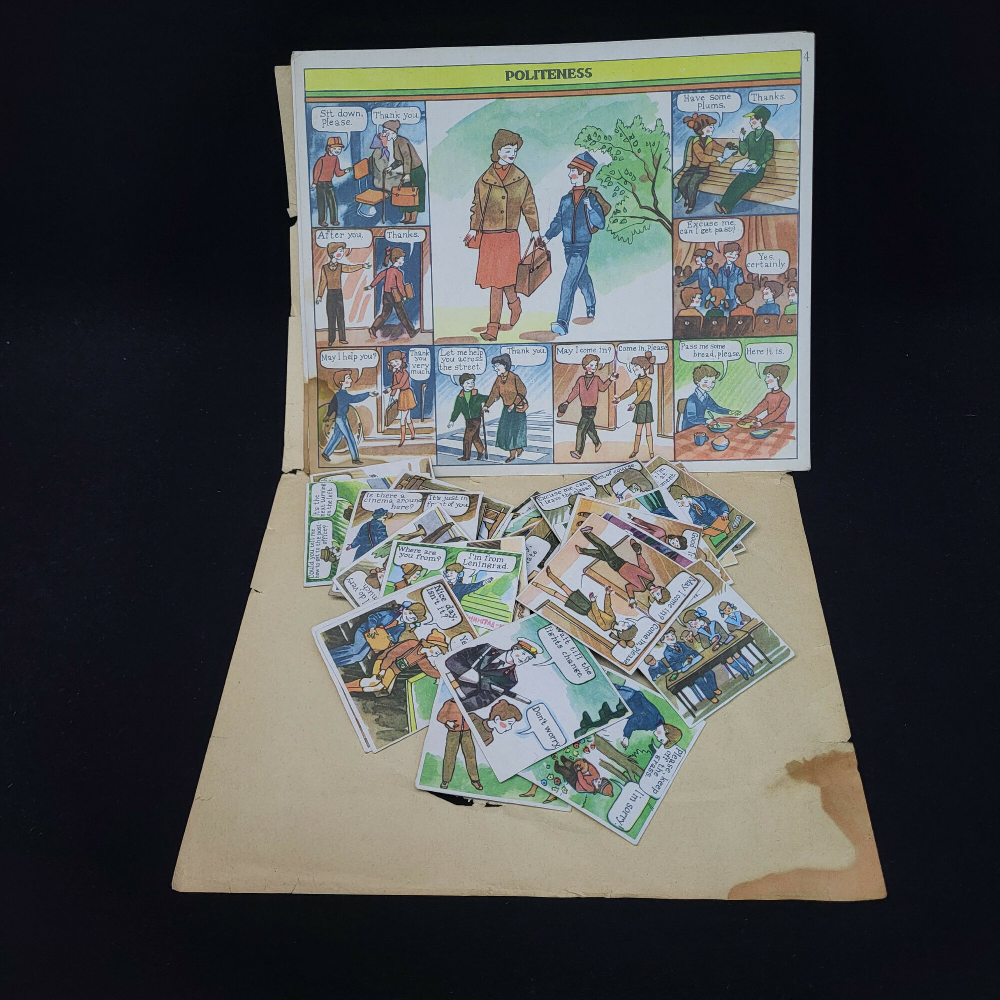 Игра винтажная, СССР. Настольная обучающая, Говорим по английски, издательство Малыш