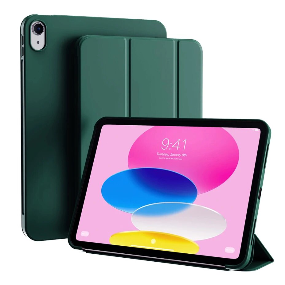 Чехол из искусственной кожи для Apple iPad 11-го и 10-го поколения tzion Темно-зеленый, Deep Green