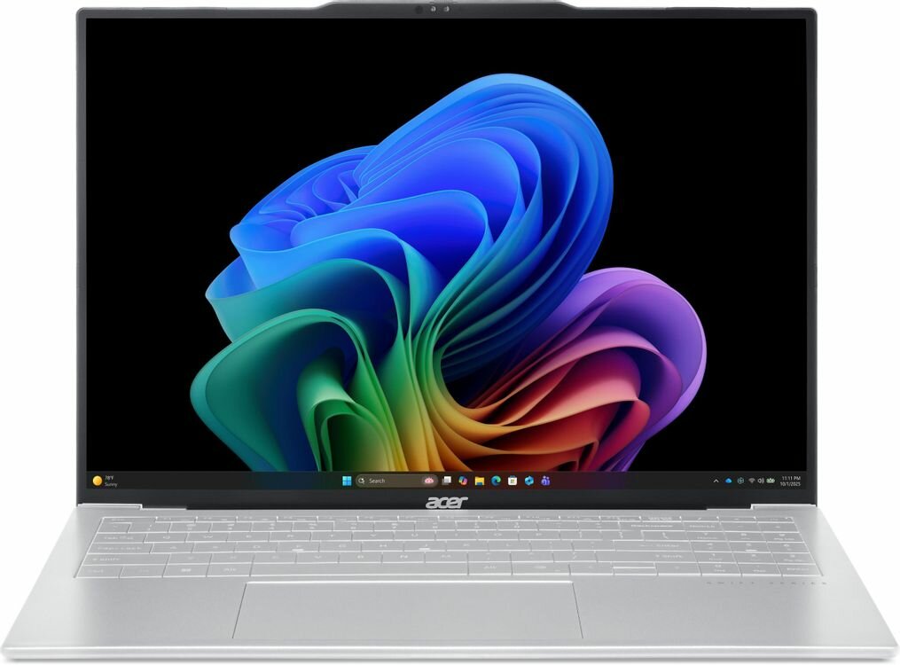 Ноутбук Acer Swift Air 16 SFA16-61M-R88D, 16", OLED, AMD Ryzen AI 7 345 2ГГц, 6-ядерный, 16ГБ LPDDR5, 512ГБ SSD, AMD Radeon 840M, без операционной системы, серебристый NX. DJACD.002