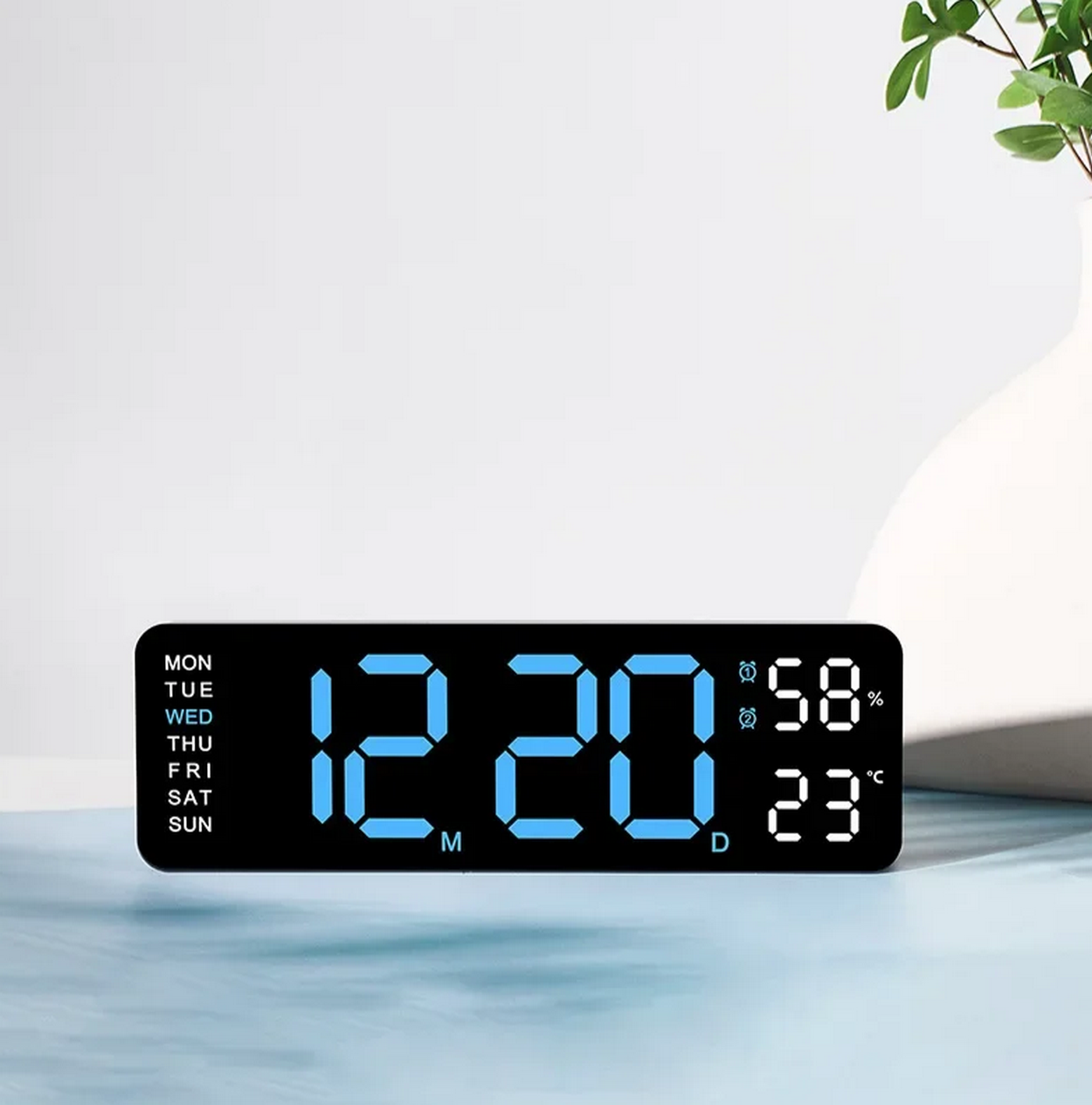 Часы настольные LED MIRROR NO: 5503 Blue&White (белый)
