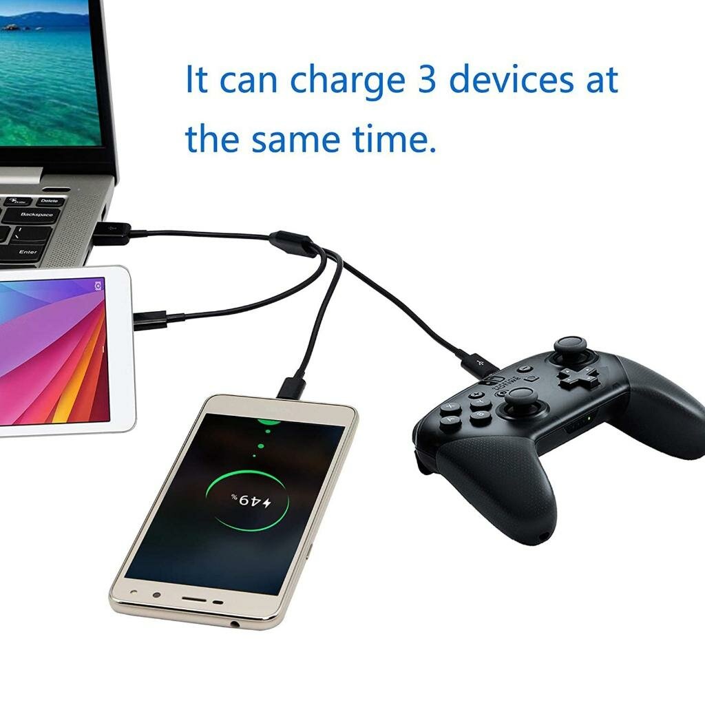 Кабель-разветвитель USB – Micro USB, Белый — фото 1