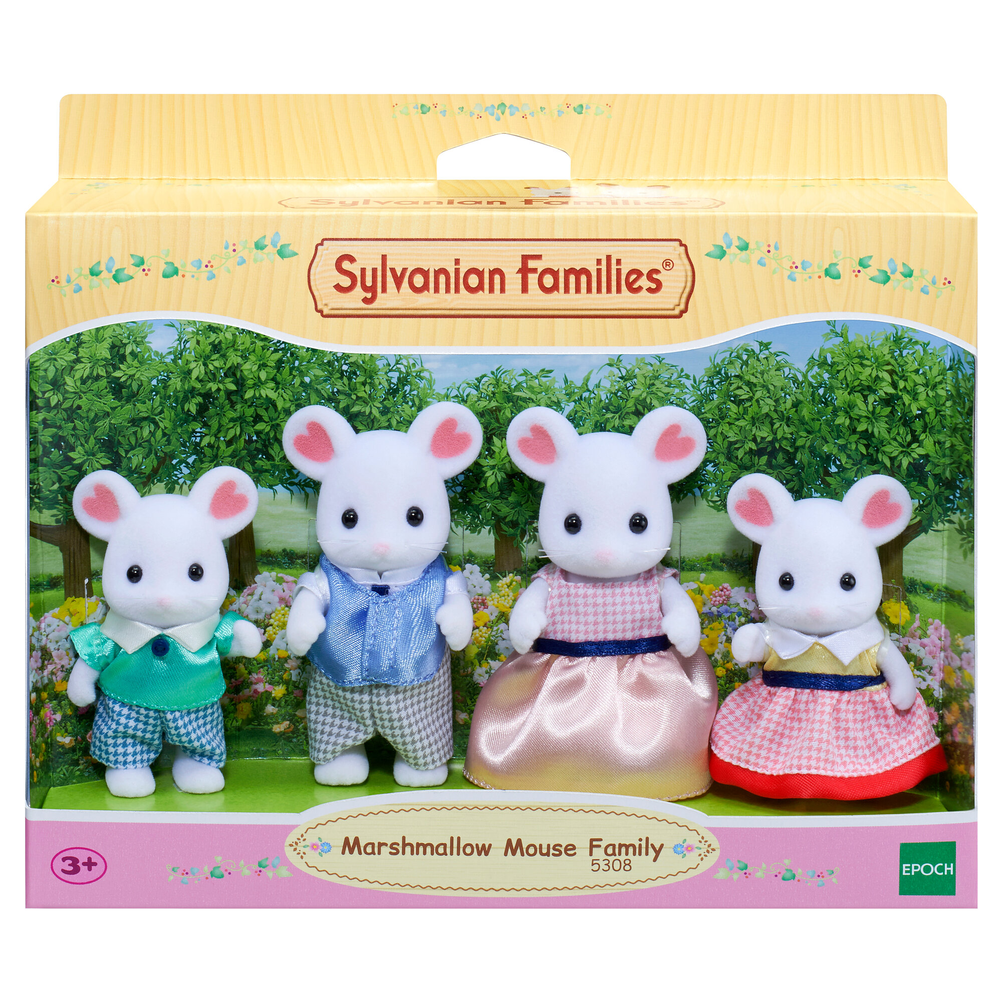 Набор игровой Sylvanian Family "Семья Зефирных Мышек", текстиль, пластик, подвижные лапки/ножки/голова