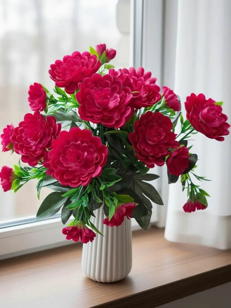 Искусственные цветы, хризантема кустовая, высота 33см