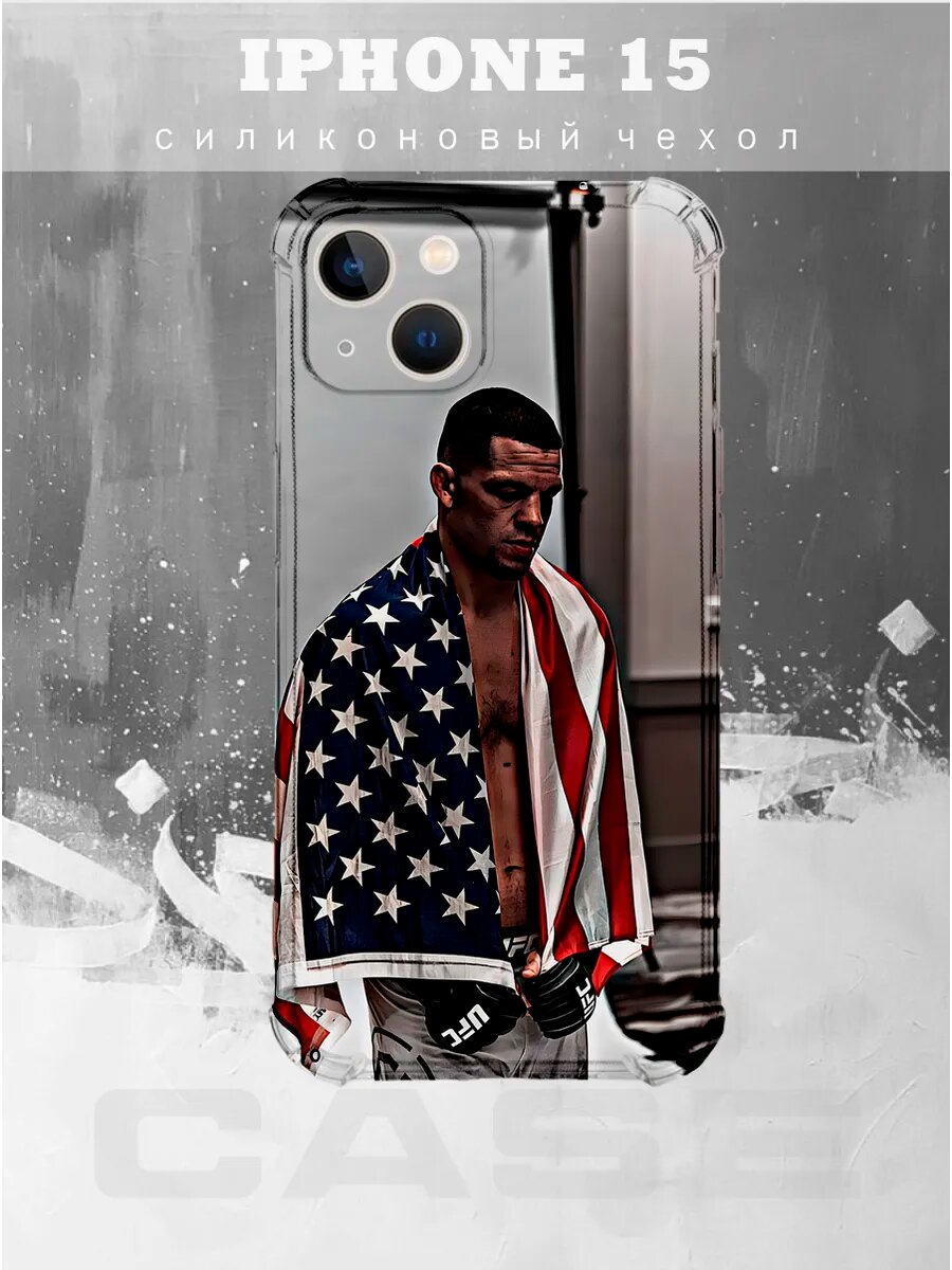 Чехол на IPHONE 15 с принтом диаз UFC