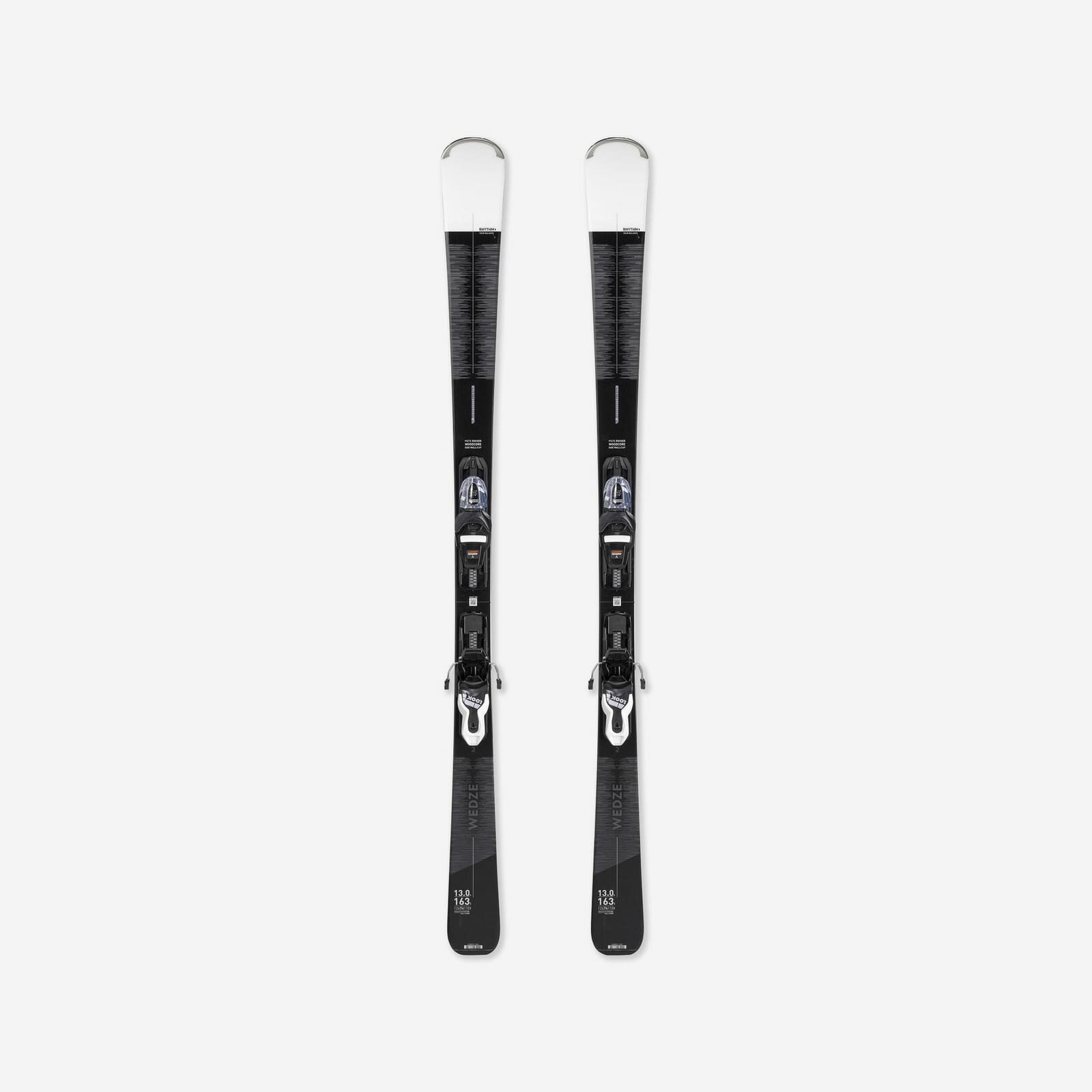 DECATHLON Горные лыжи Wedze 580 с креплениями, черный/белый, 149 см