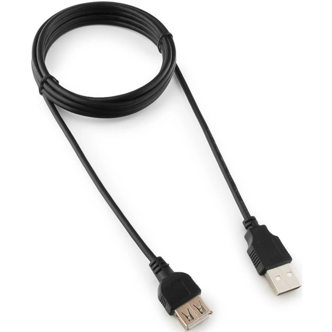 Кабель-удлинитель USB2.0 Cablexpert CC-USB2-AMAF-6B-N, AM/AF, медь, серия Pro, 1.8м, черн, пакет — фото 1