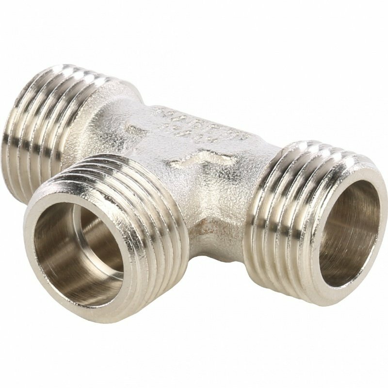 Тройник резьбовой НР 1/2" никель STOUT